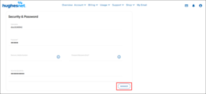 How do I change my myhughesnet.com account password?