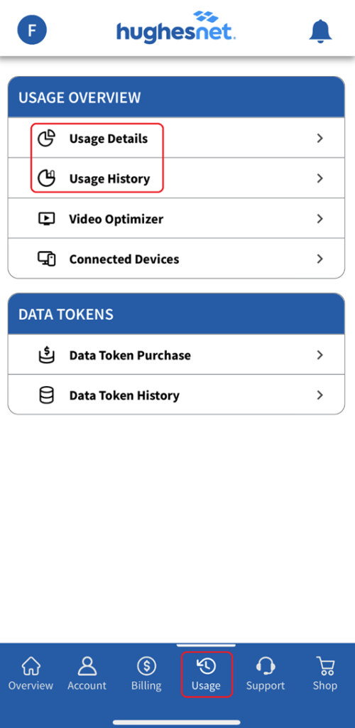 How can I view my data usage?